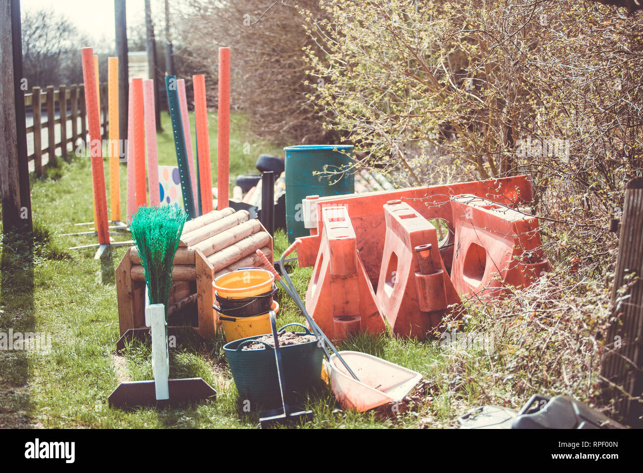 Collection of equestrian competition props Stock Photo - Alamy