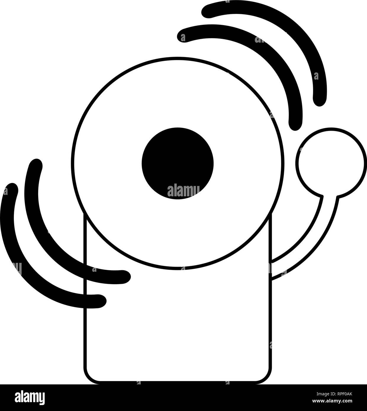 Fire emergency bell symbol black and white Stock Vector Image & Art - Alamy