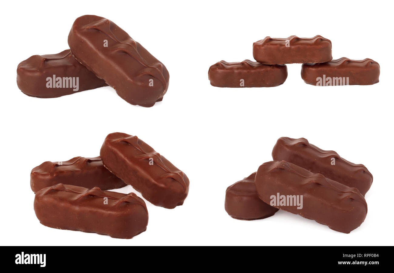 chocolate bars isolated on a white background. Set or collection Stock ...