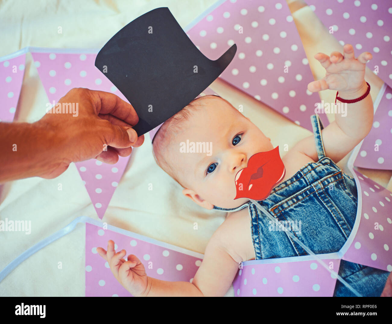 Birthday party. Childhood happiness. Portrait of happy little child ...
