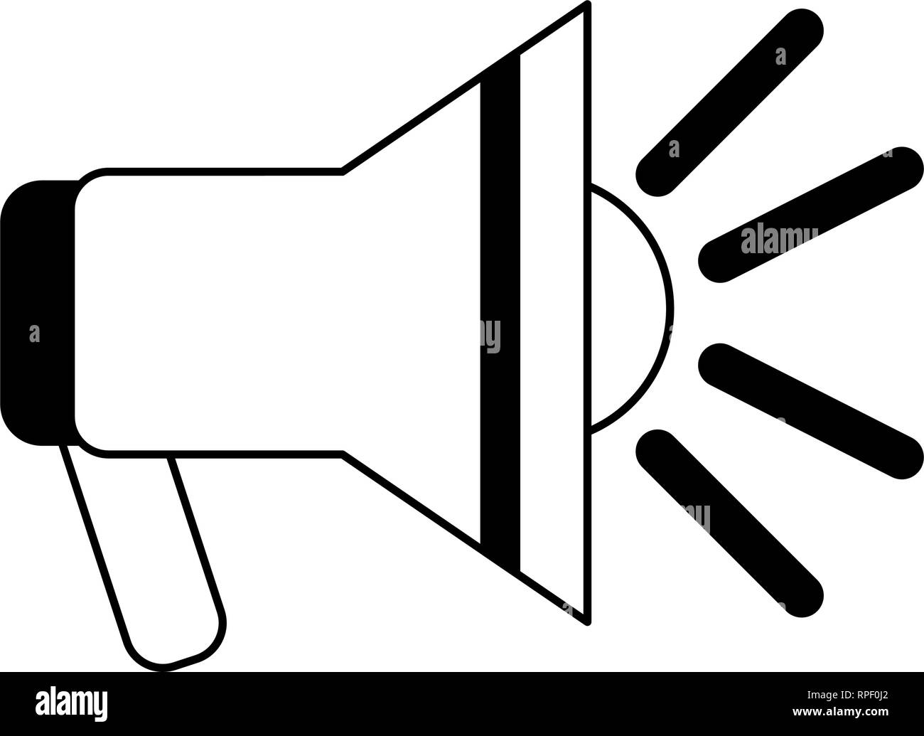 Emergency bullhorn symbol black and white Stock Vector Image & Art - Alamy