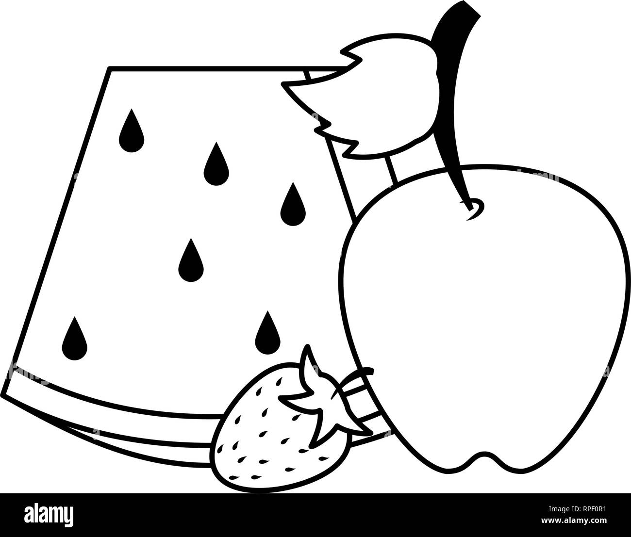 Healthy Food Black And White Clipart