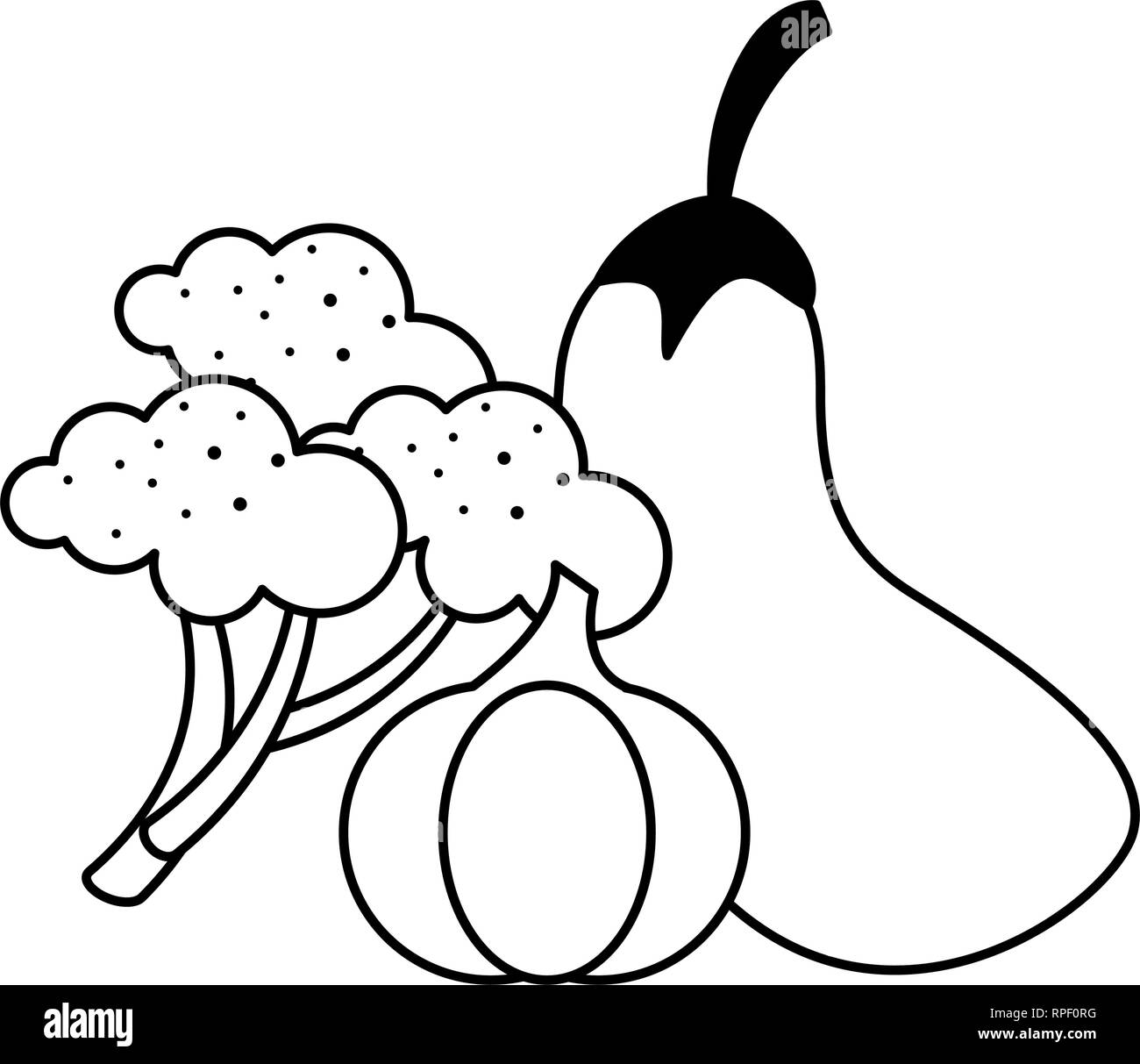 Healthy Food Black And White Clipart