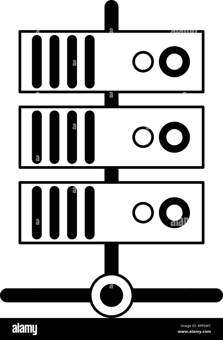 servers database technology black and white Stock Vector Image & Art ...