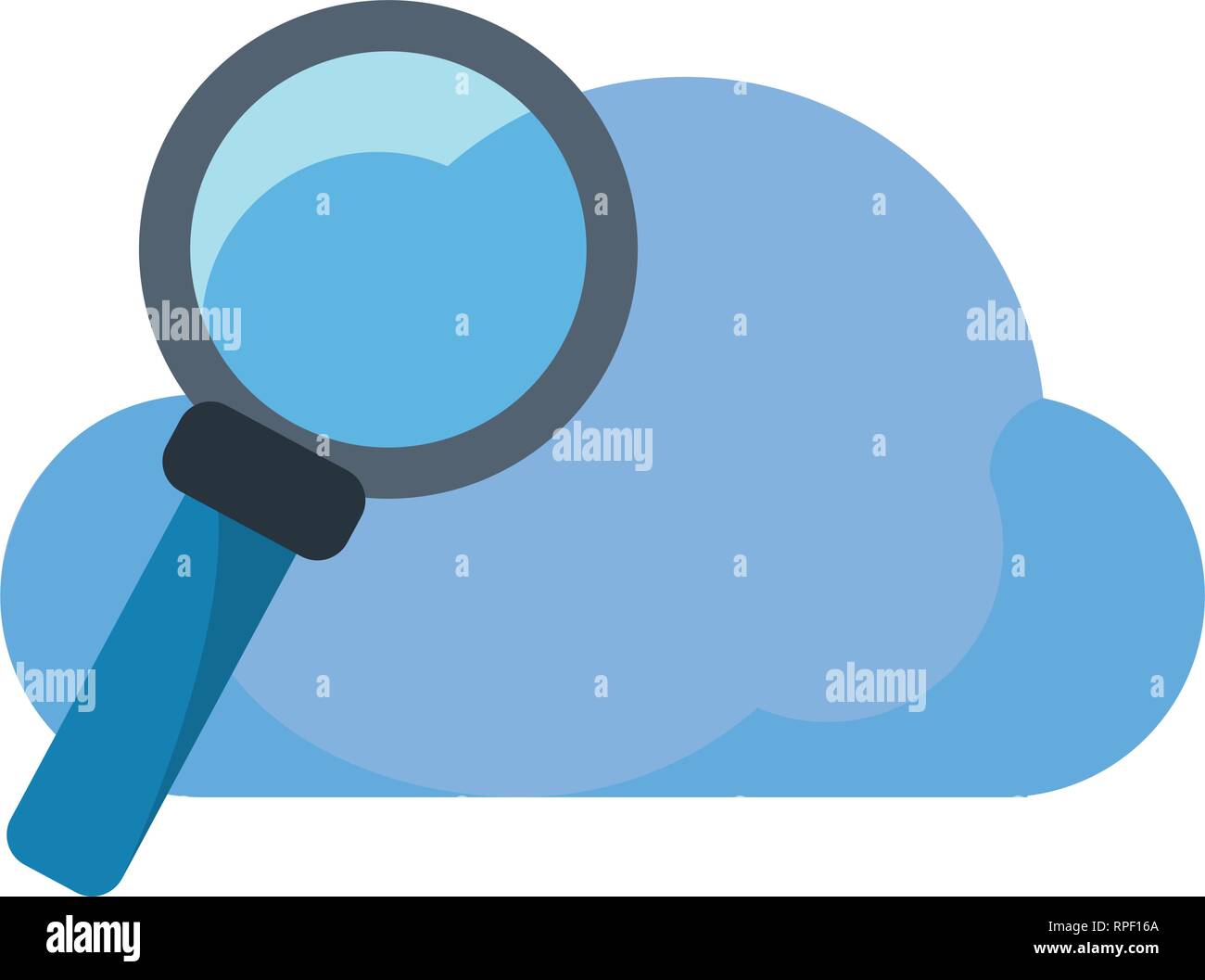 cloud computing and magnifying glass Stock Vector Image & Art - Alamy