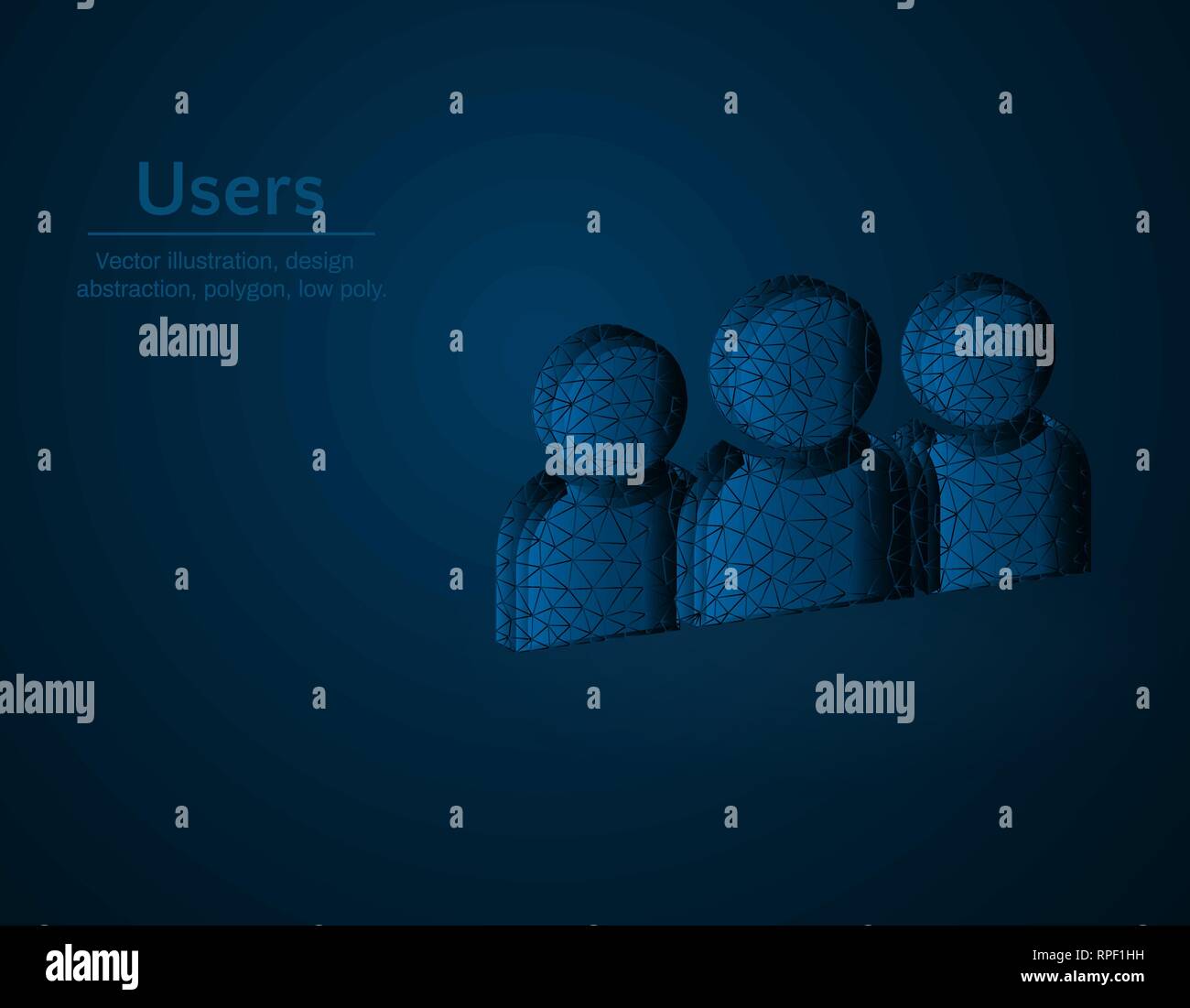 Users symbol low poly vector illustration, team polygonal icon ...