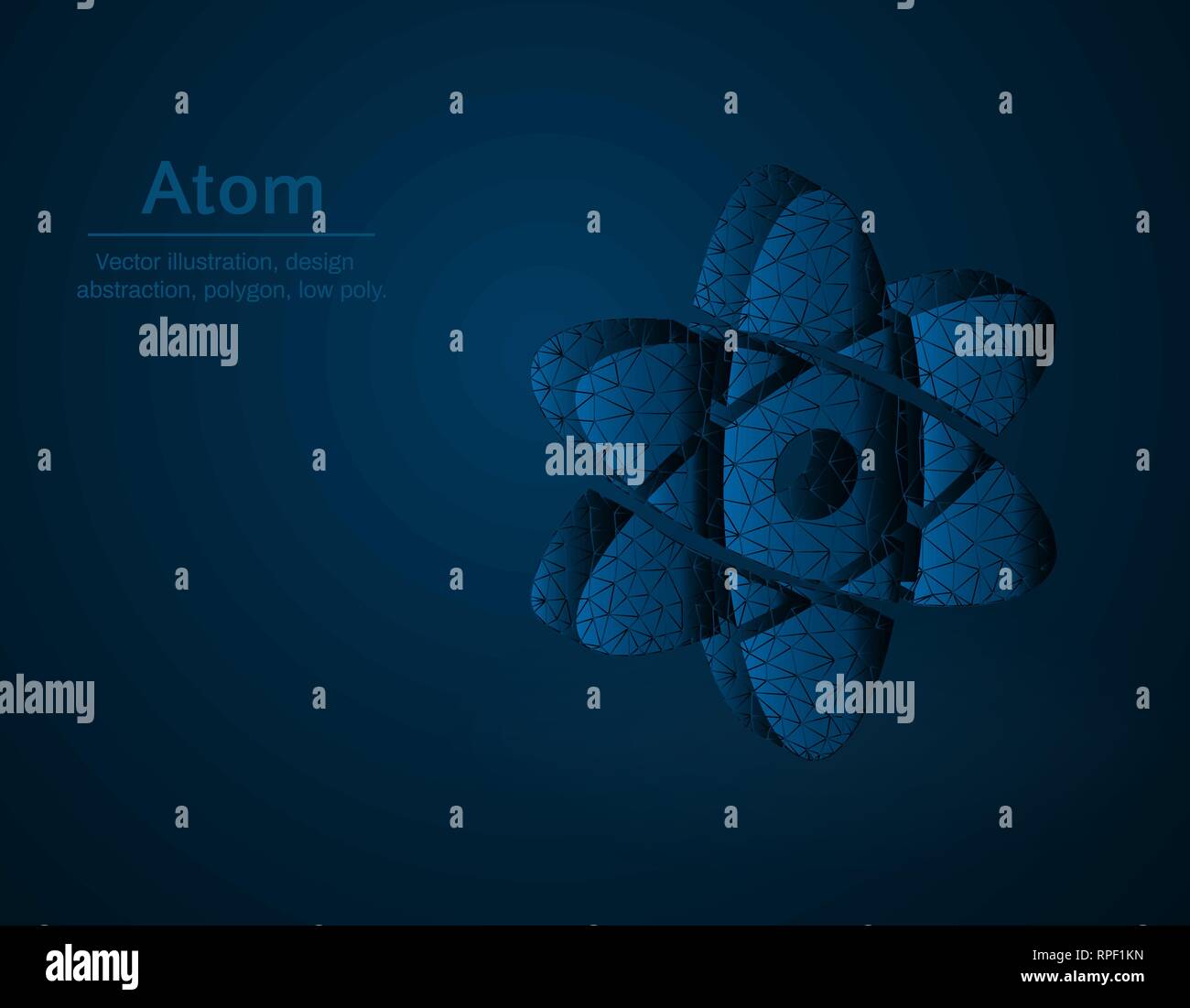 Atom symbol low poly vector illustration, molecule polygonal icon ...