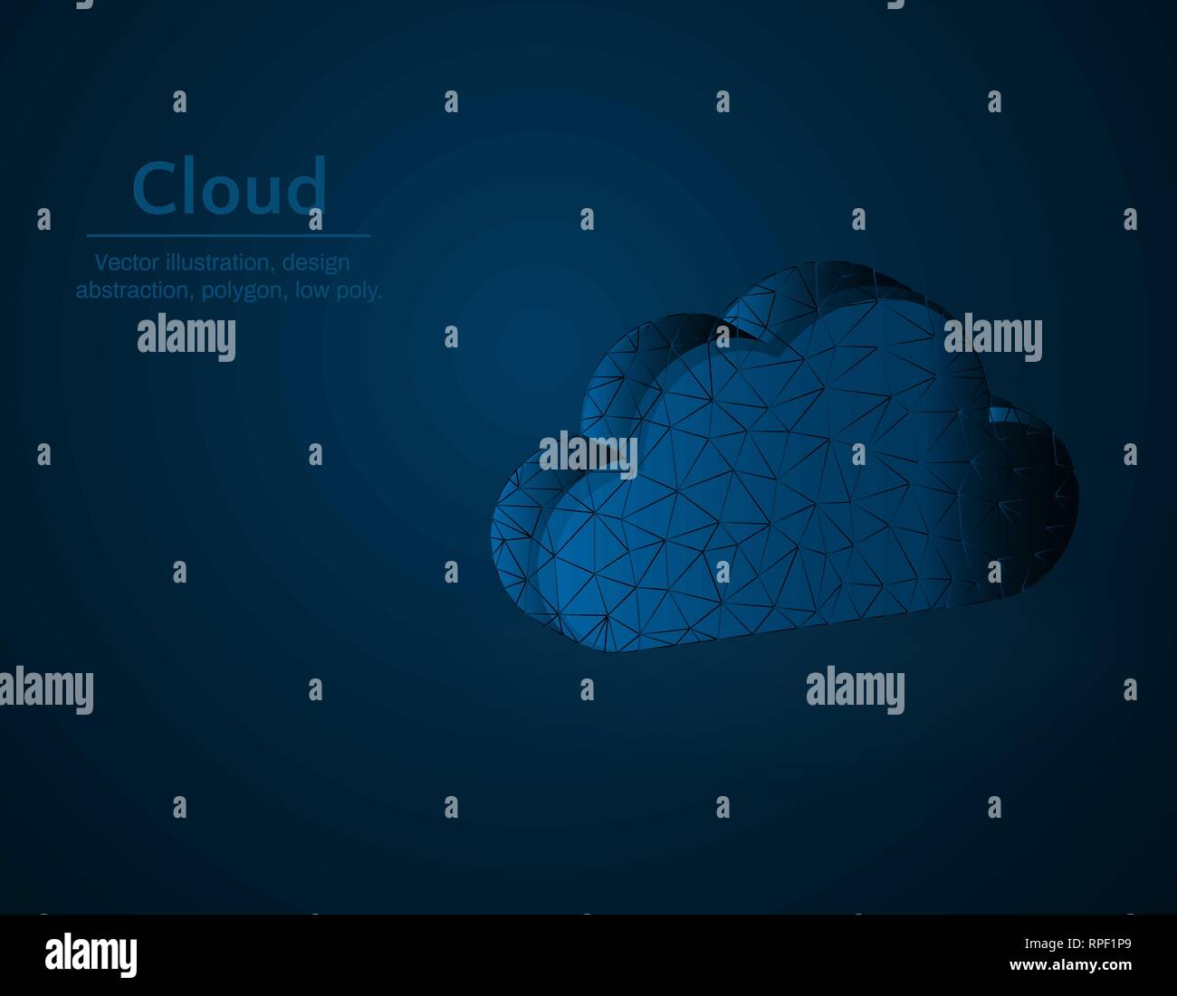 Cloud symbol low poly vector illustration, weather polygonal icon ...