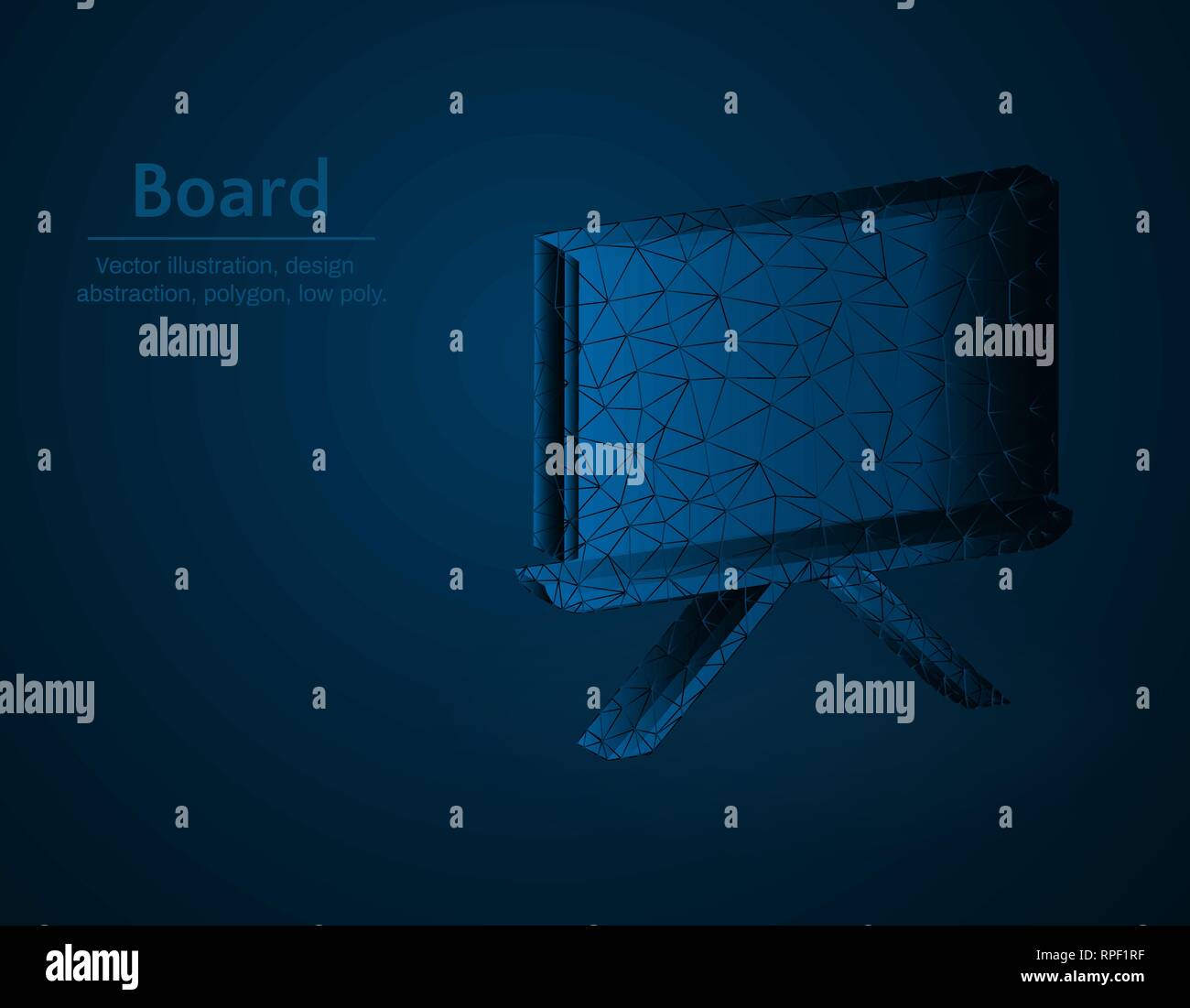 Board symbol low poly vector illustration, stand polygonal icon ...