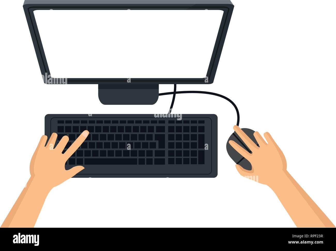 hands using computer technology Stock Vector Image & Art - Alamy