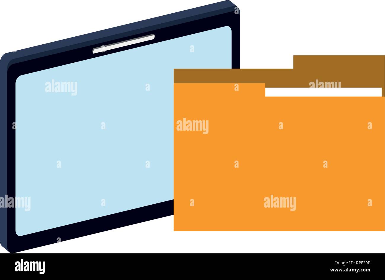 tablet and folder symbol Stock Vector Image & Art - Alamy