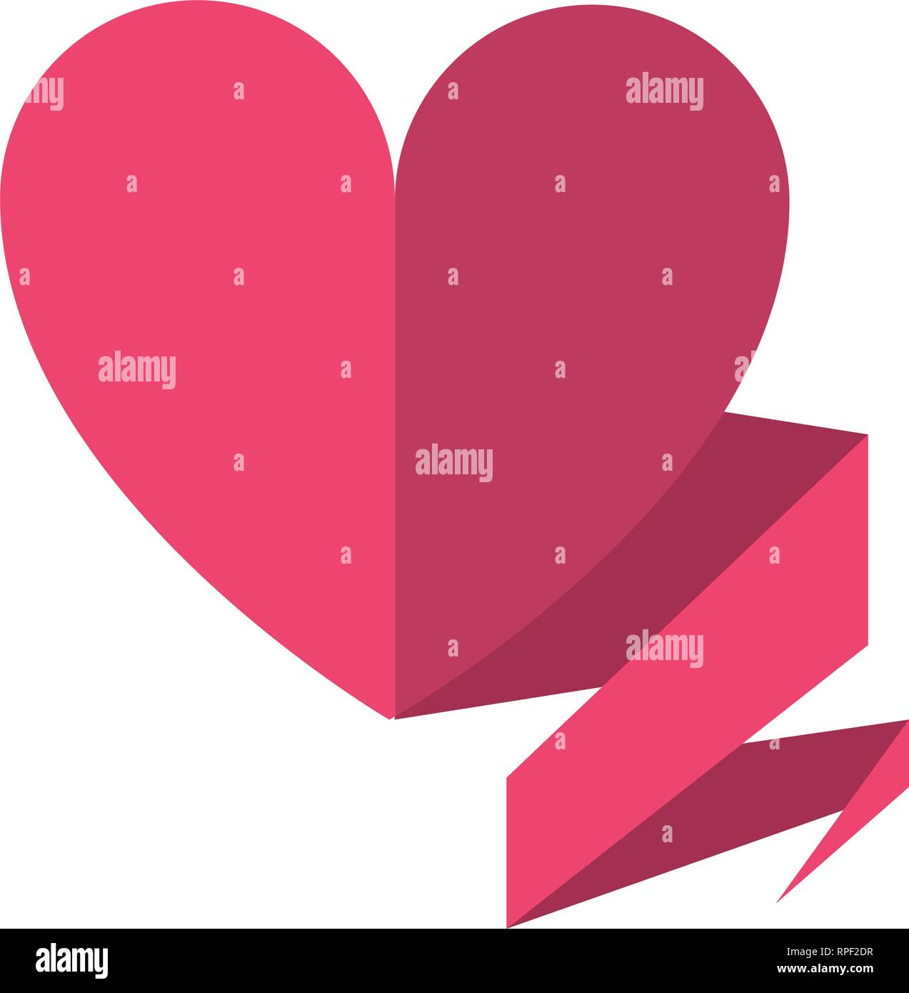 heart love with ribbon banner symbol Stock Vector Image & Art - Alamy