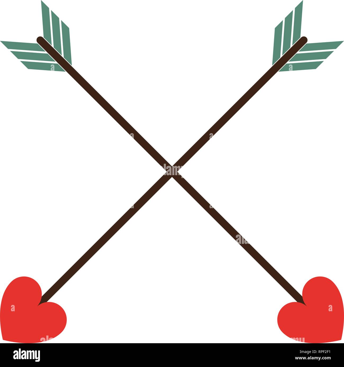love bow arrows crossed symbol Stock Vector Image & Art - Alamy