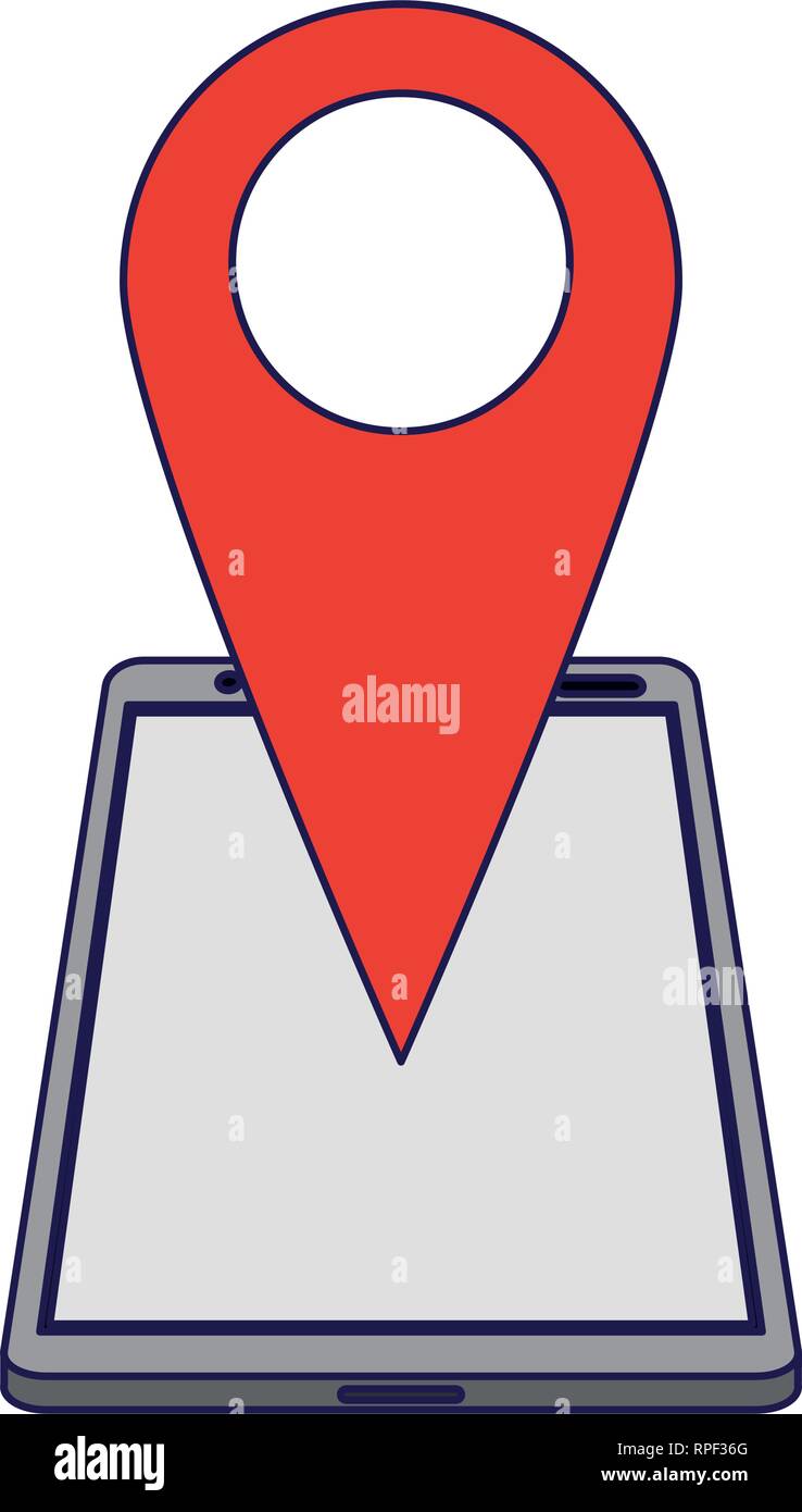 Smartphone with gps tracking blue lines Stock Vector Image & Art - Alamy