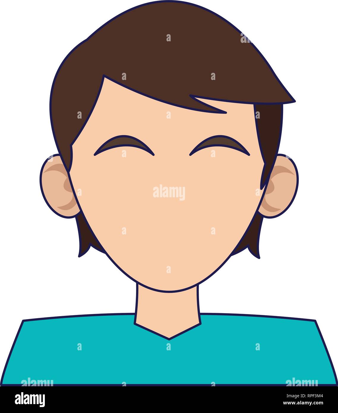 man faceless profile cartoon blue lines Stock Vector Image & Art - Alamy