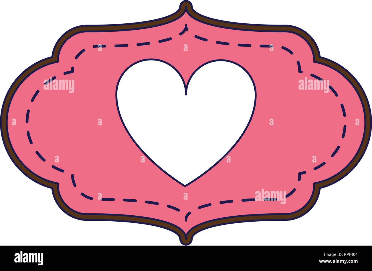 heart label frame symbol blue lines Stock Vector Image & Art - Alamy