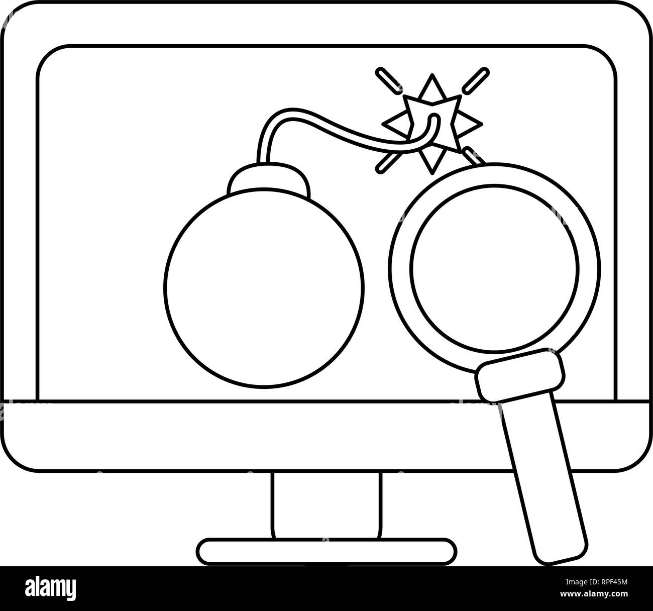 Magnifying glass virus Black and White Stock Photos & Images - Alamy