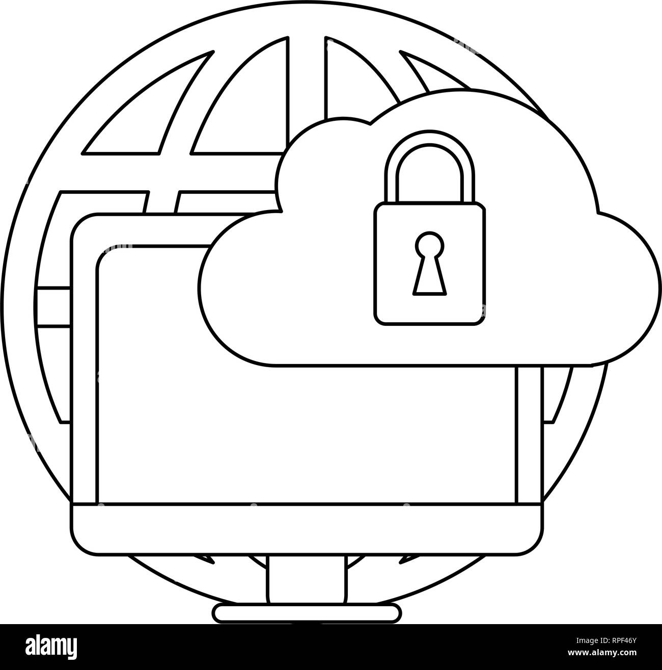 Security system technology black and white Stock Vector Image & Art - Alamy