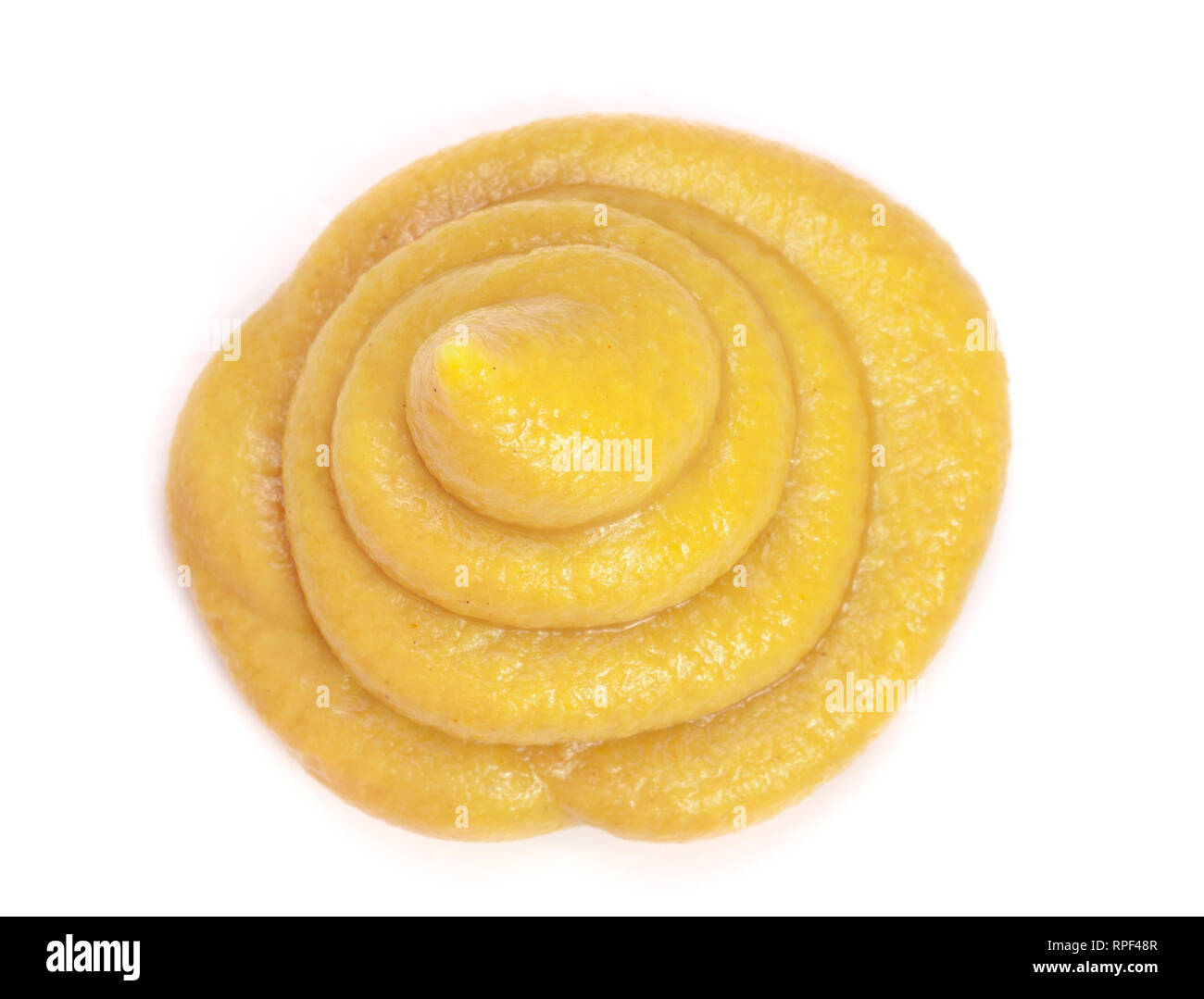 mustard sauce isolated on white background close-up. Top view Stock ...