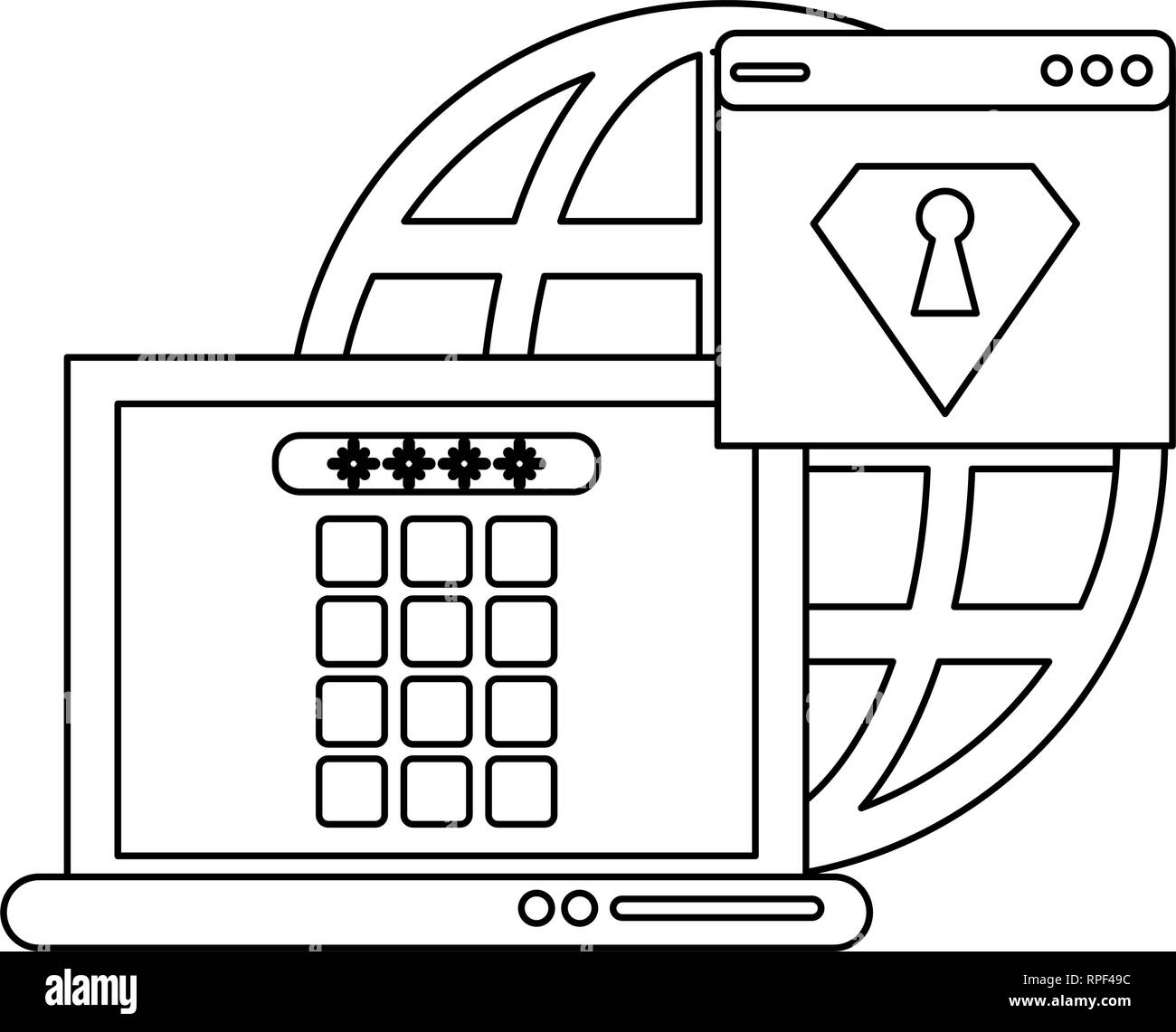 Security system technology black and white Stock Vector Image & Art - Alamy