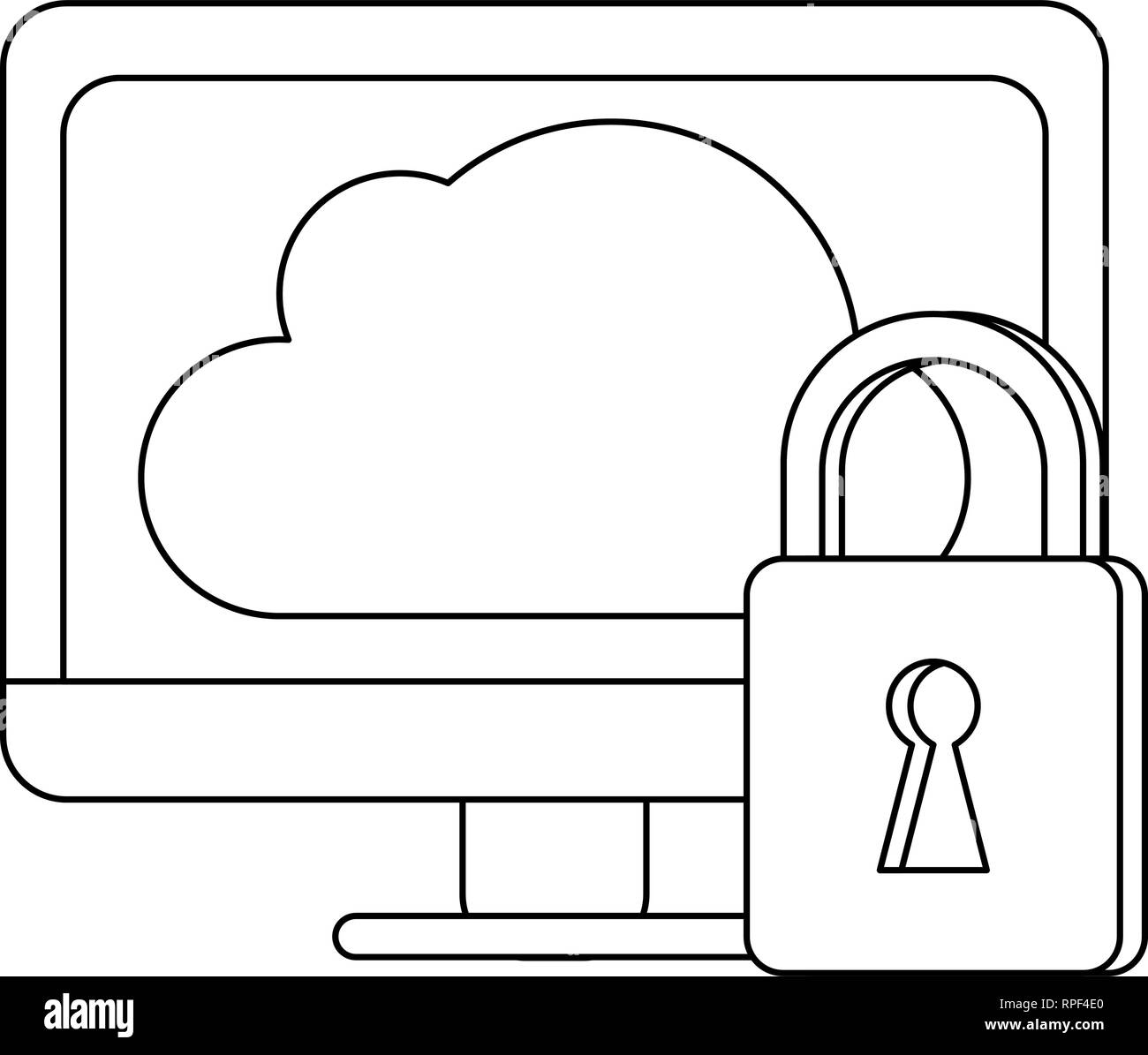 Security system technology black and white Stock Vector Image & Art - Alamy
