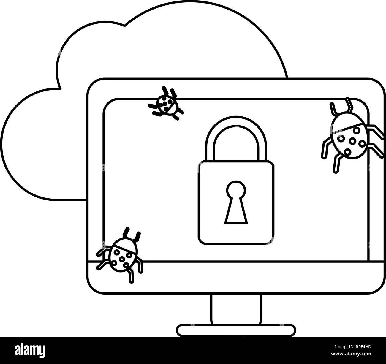 Security system technology black and white Stock Vector Image & Art - Alamy