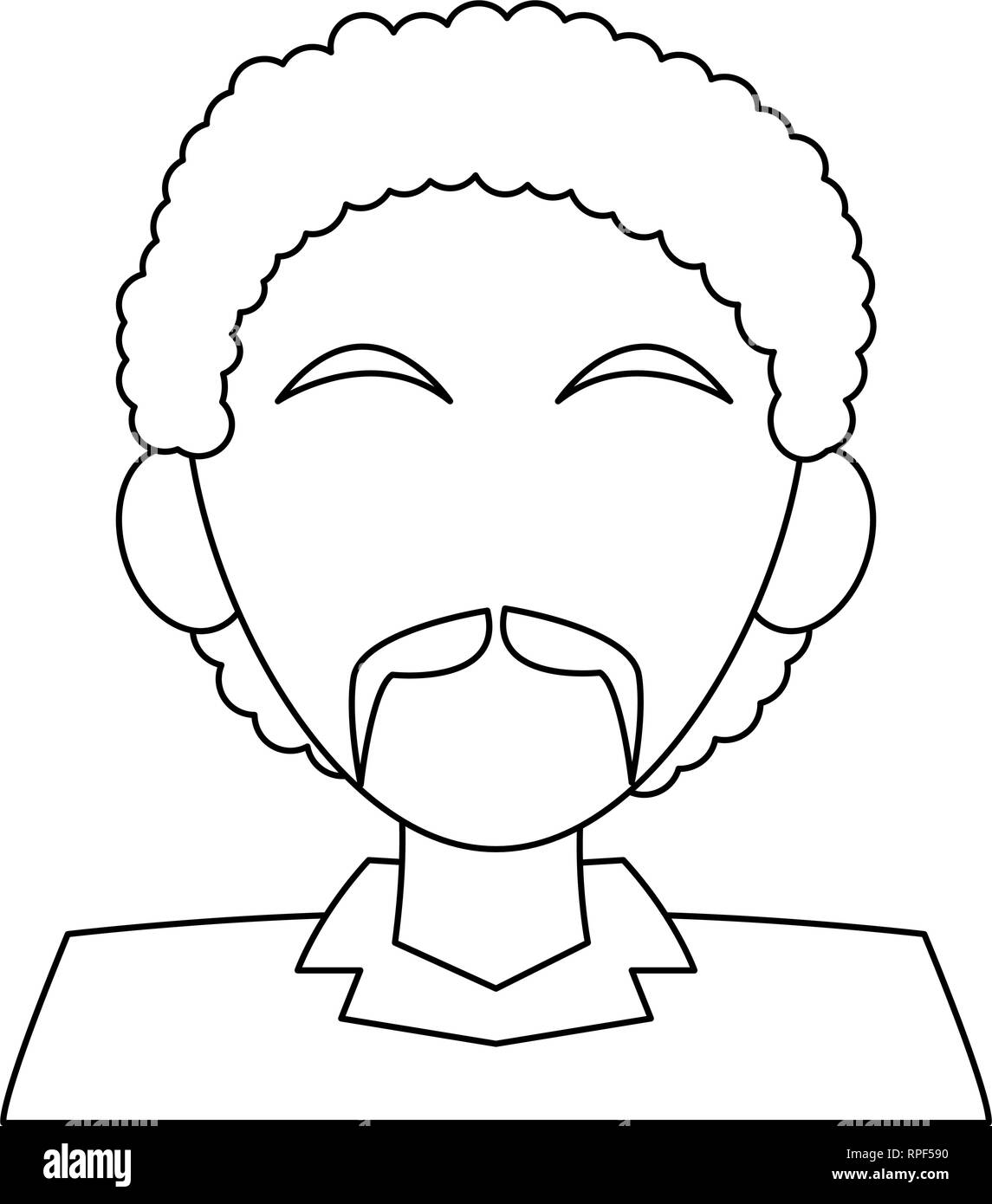 man faceless profile cartoon black and white Stock Vector Image & Art ...