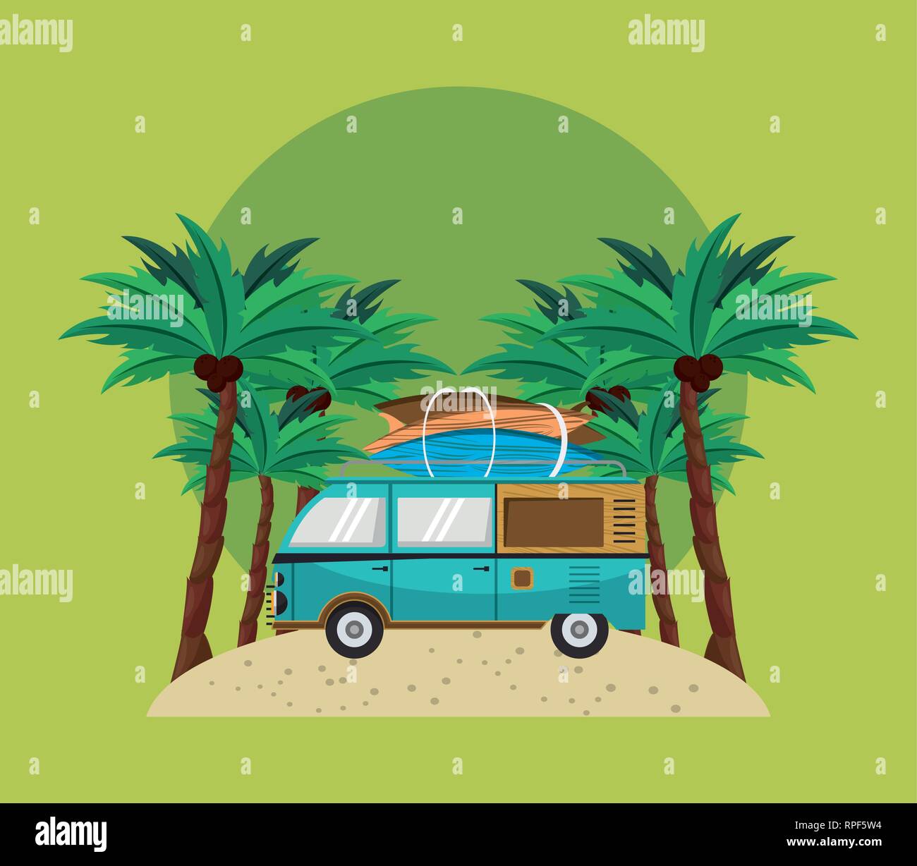 surfing van cartoon Stock Vector Image & Art - Alamy