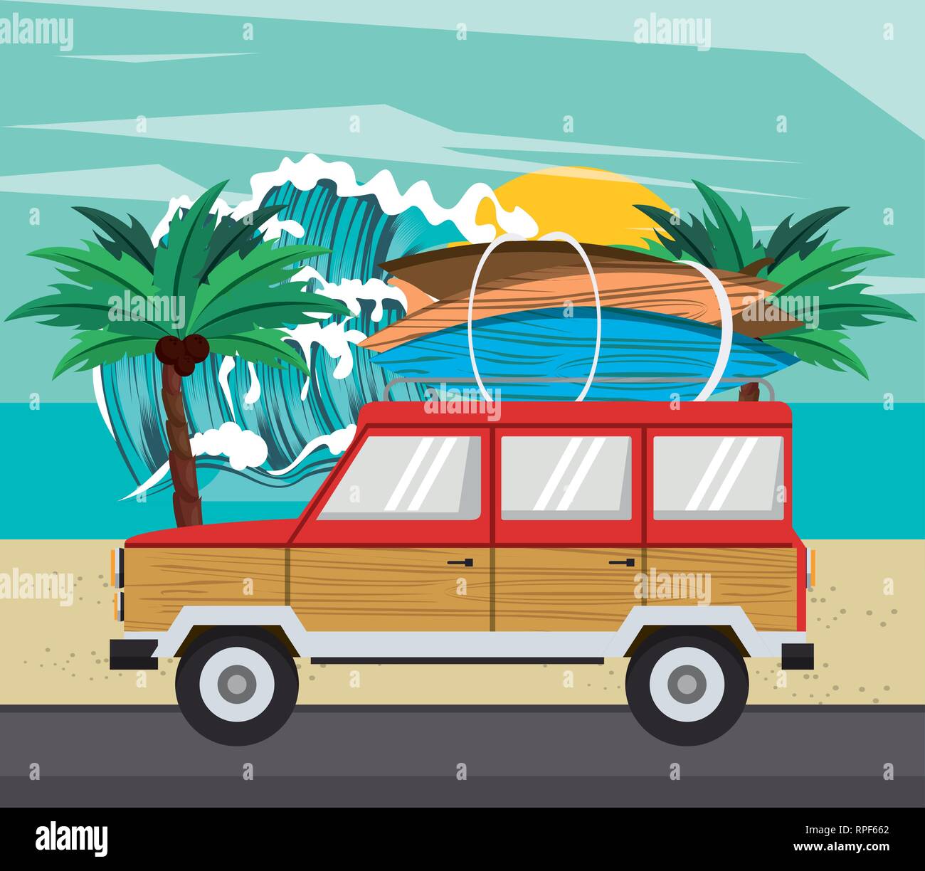 surf time cartoon Stock Vector Image & Art - Alamy