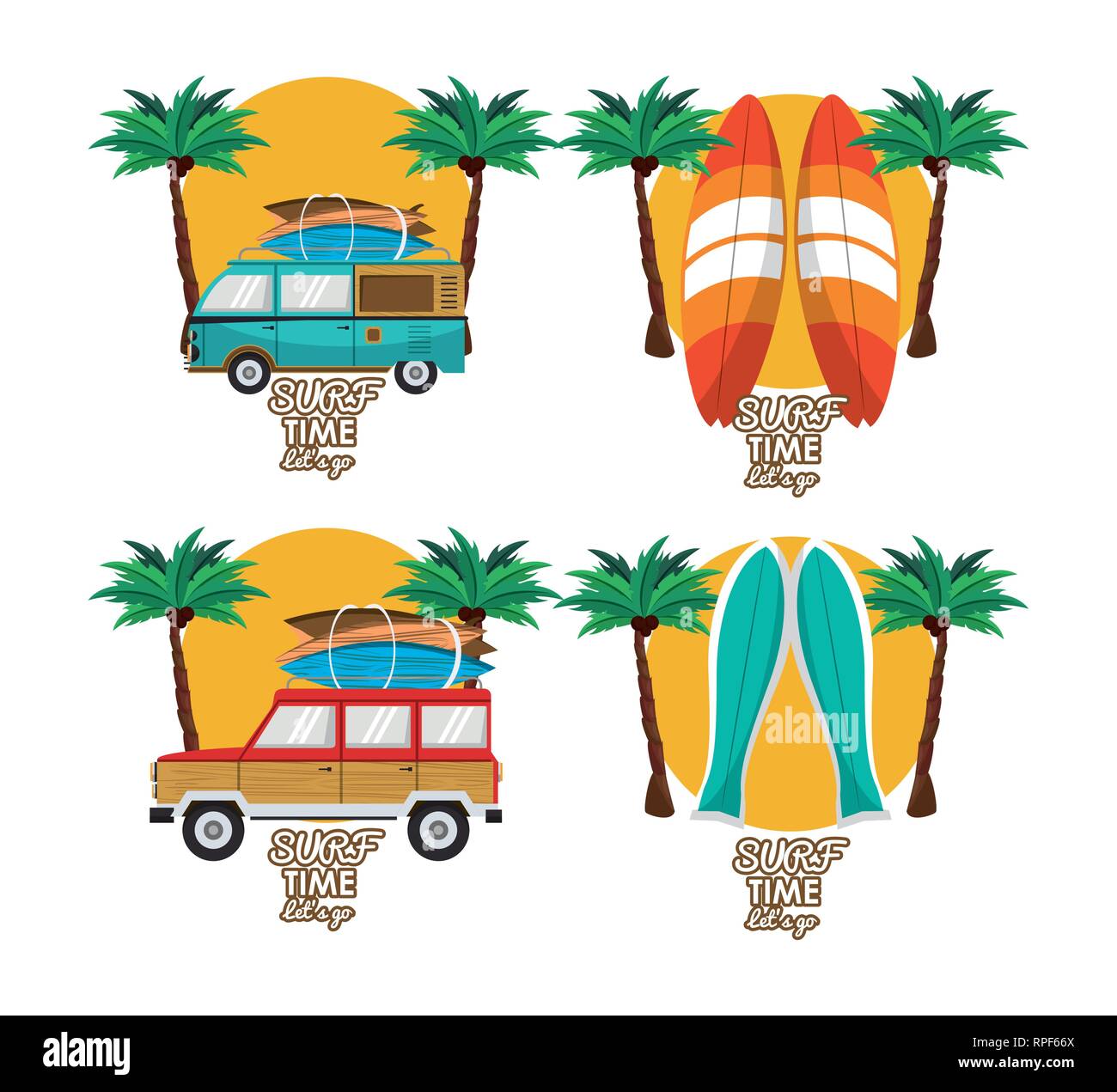 summer time cartoon set Stock Vector Image & Art - Alamy