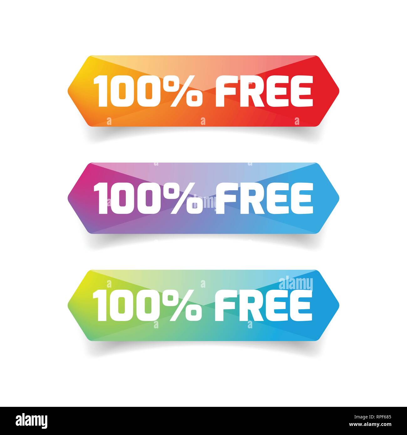 Hundred percent free button Stock Vector Image & Art - Alamy
