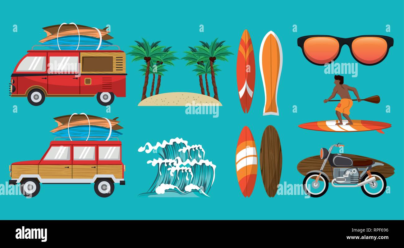 summer time cartoon set Stock Vector Image & Art - Alamy