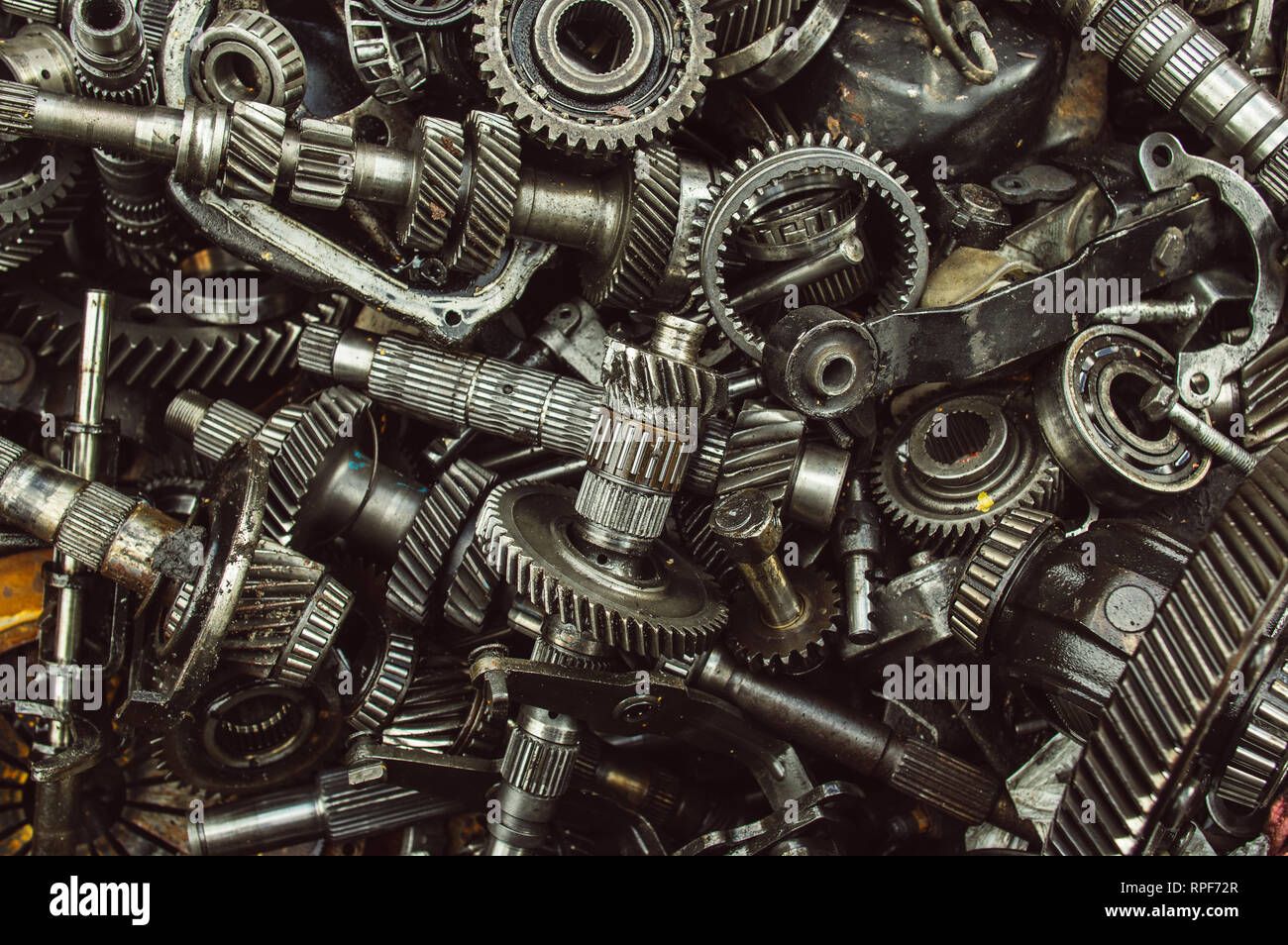 A lot of broken gears and shafts in the garbage box Stock Photo - Alamy