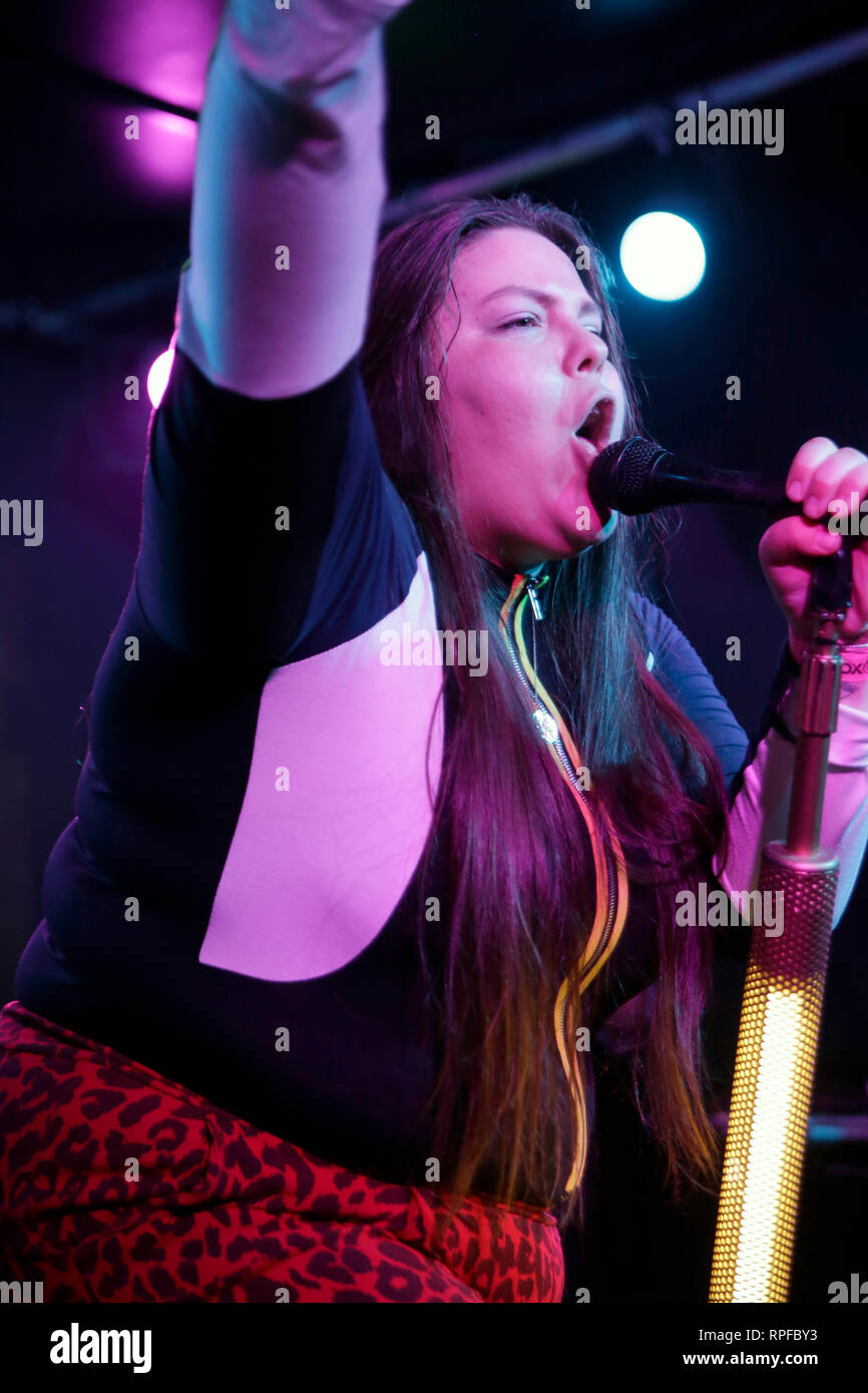 London, UK. 21st Feb, 2019. Singer Anastasia Walker of Bang Bang Romeo ...