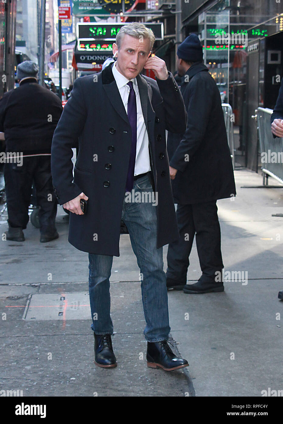 New York, NY, USA. 21st Feb, 2019. Dan Abrams seen exiting ABC Studios ...