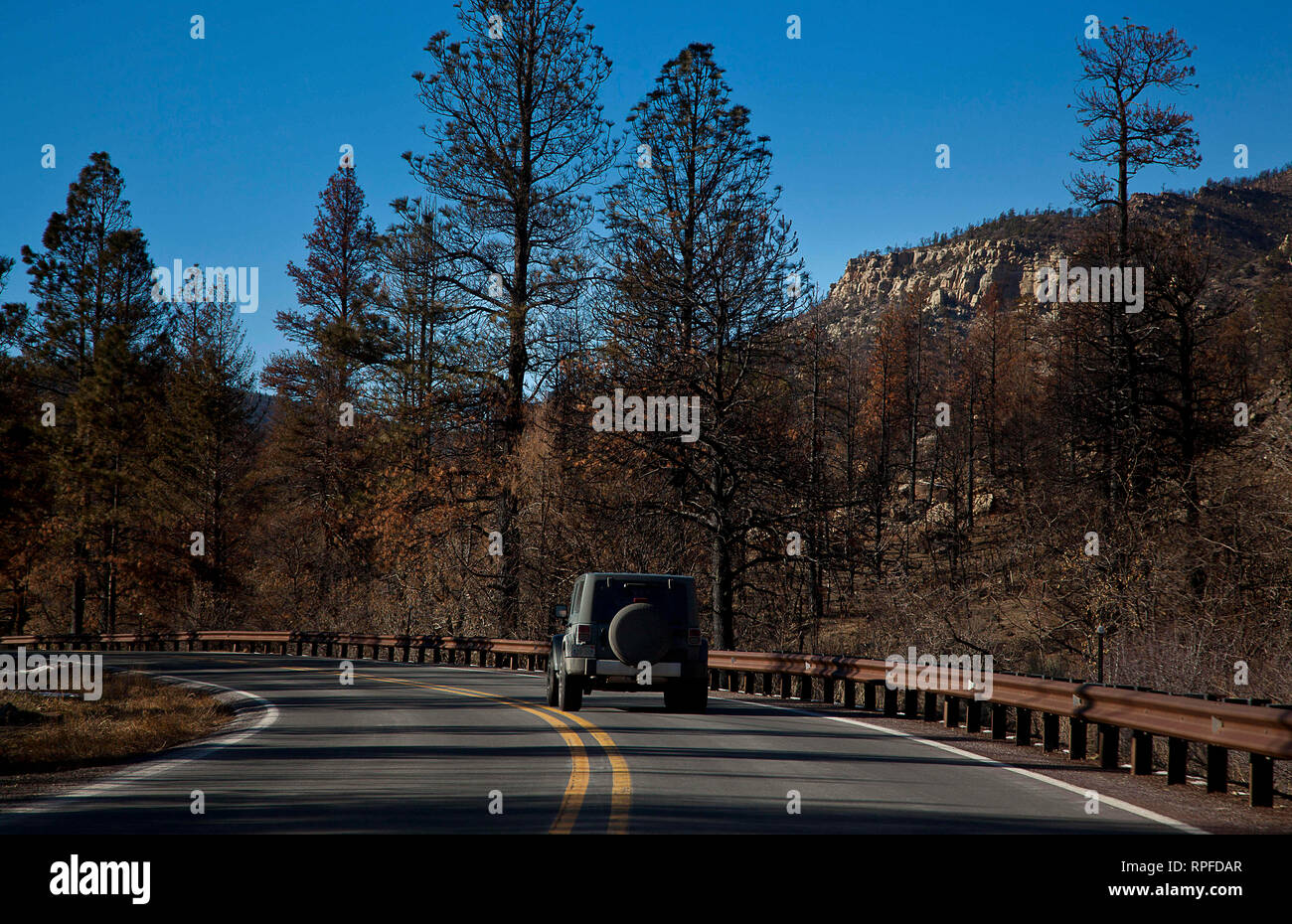 Cimarron, New Mexico, USA. 21st Feb, 2019. February 20, 2019. A jeep ...