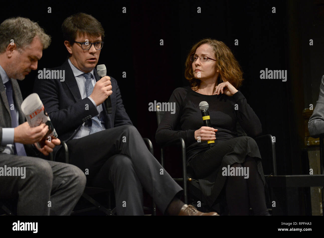 Rome, Italy. 21st Feb, 2019. (From left to right) Lirio Abbate ...