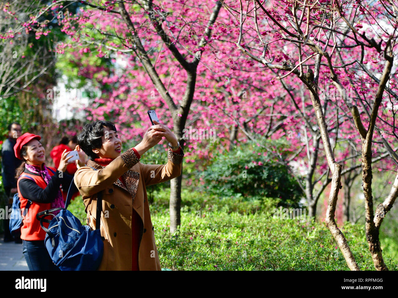 Fuzhou, China's Fujian Province. 22nd Feb, 2019. Visitors take photos ...