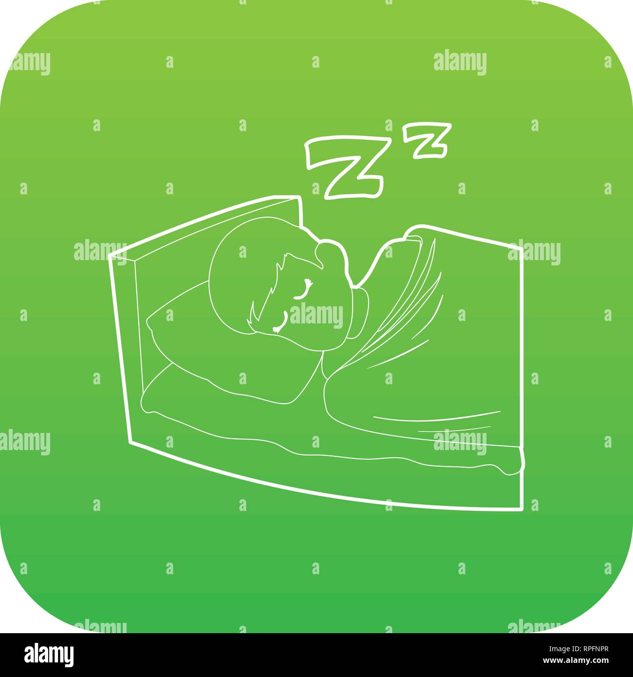 Sleeping icon green vector Stock Vector Image & Art - Alamy