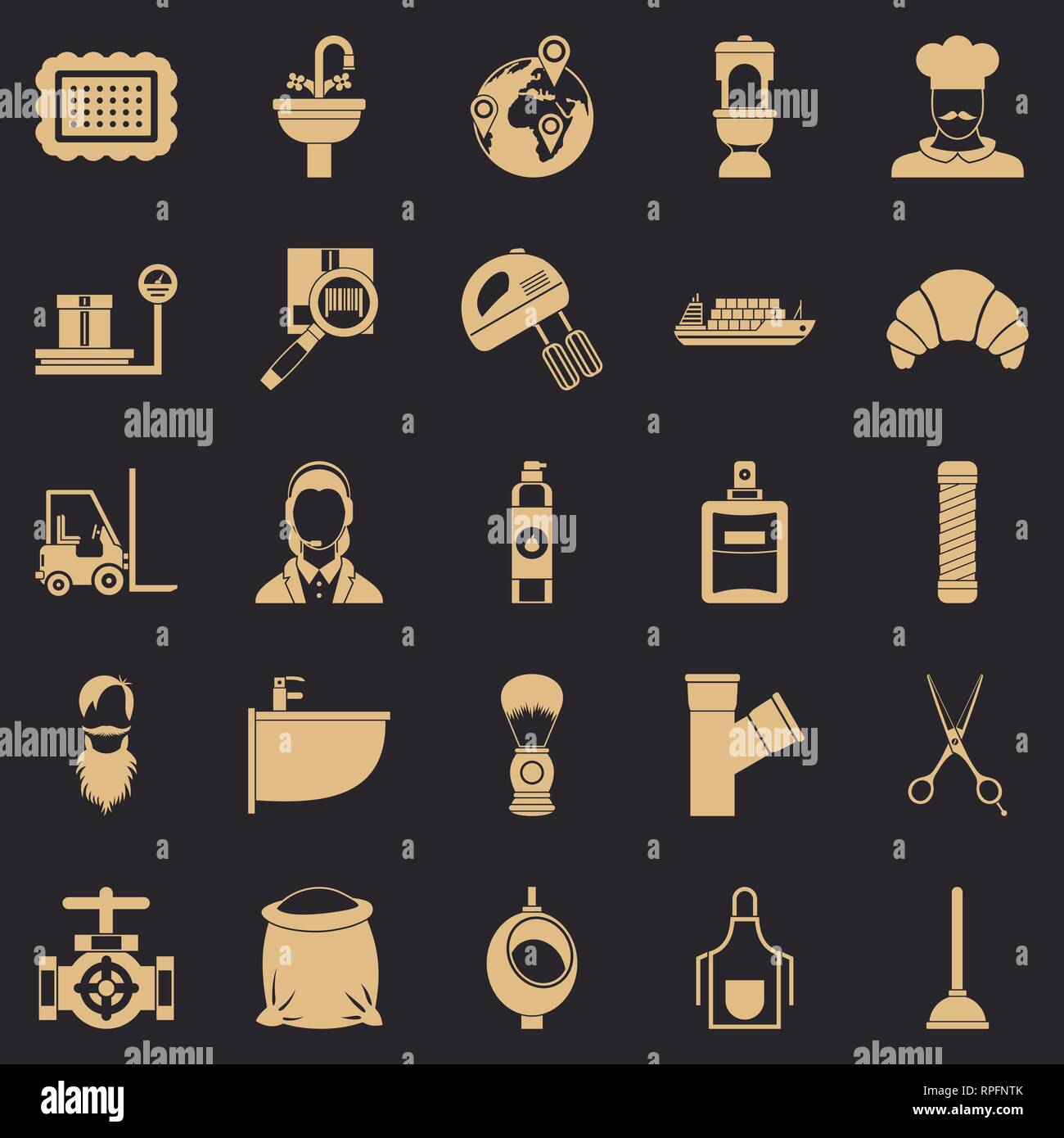 Service staff icons set, simple style Stock Vector Image & Art - Alamy