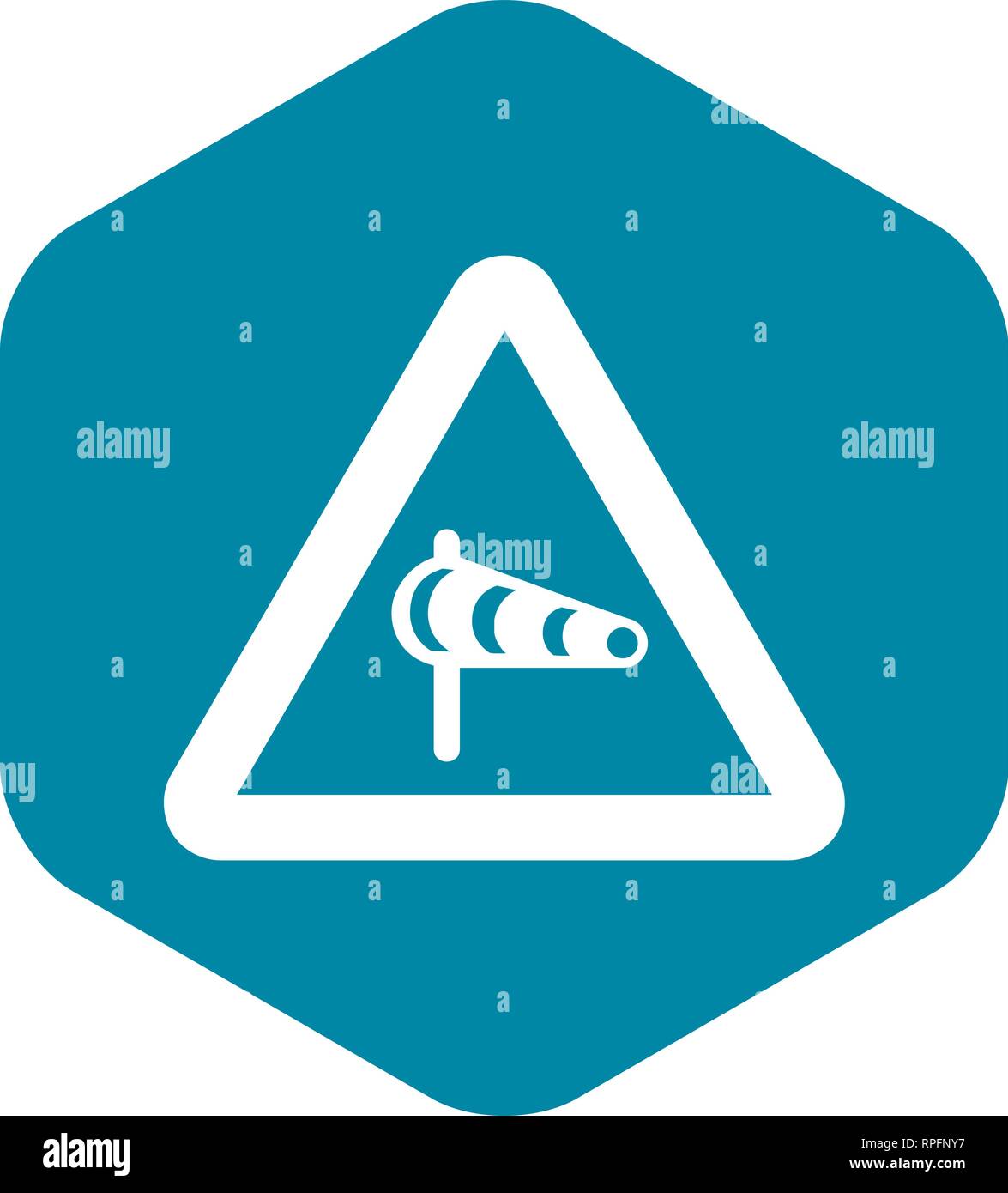 Sign warning about cross wind from the left icon Stock Vector Image ...