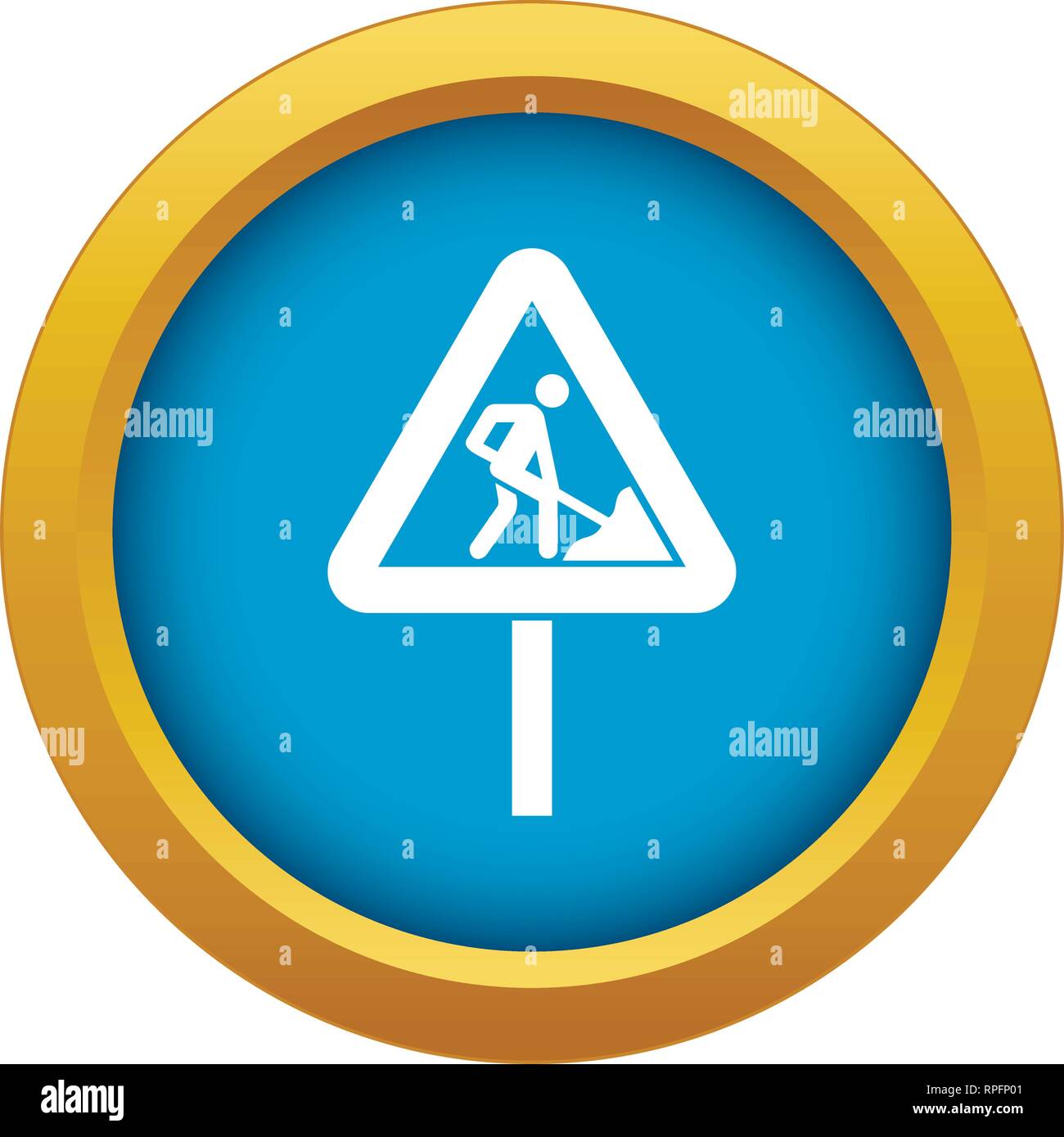 Road works sign icon blue vector isolated Stock Vector Image & Art - Alamy