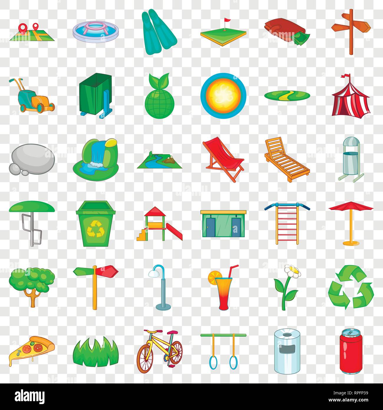 Rest park icons set, cartoon style Stock Vector Image & Art - Alamy