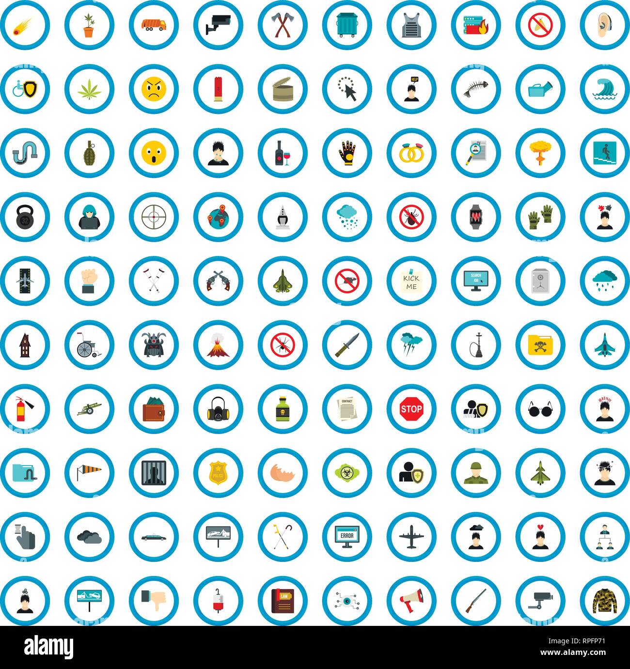 100 burden icons set, flat style Stock Vector Image & Art - Alamy