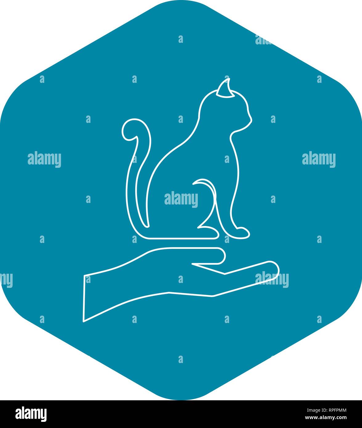 Protecting cat icon, outline style Stock Vector Image & Art - Alamy