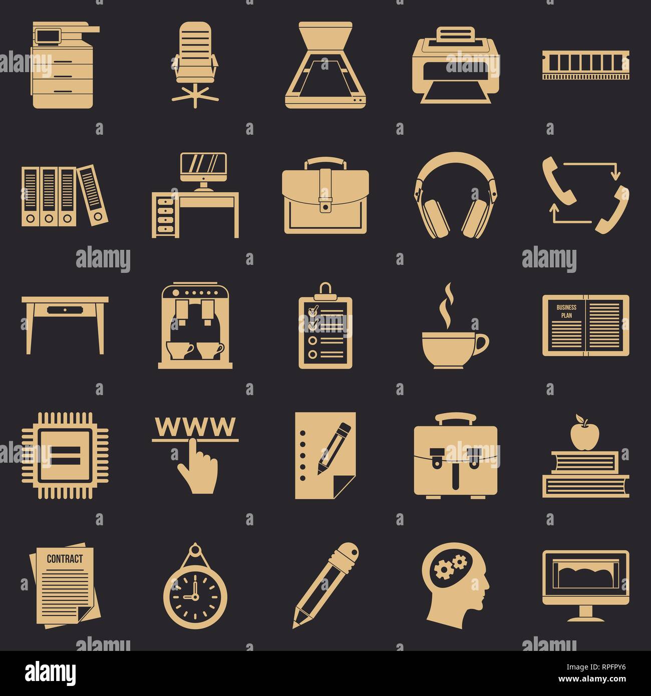 Cafe icons set, simple style Stock Vector Image & Art - Alamy