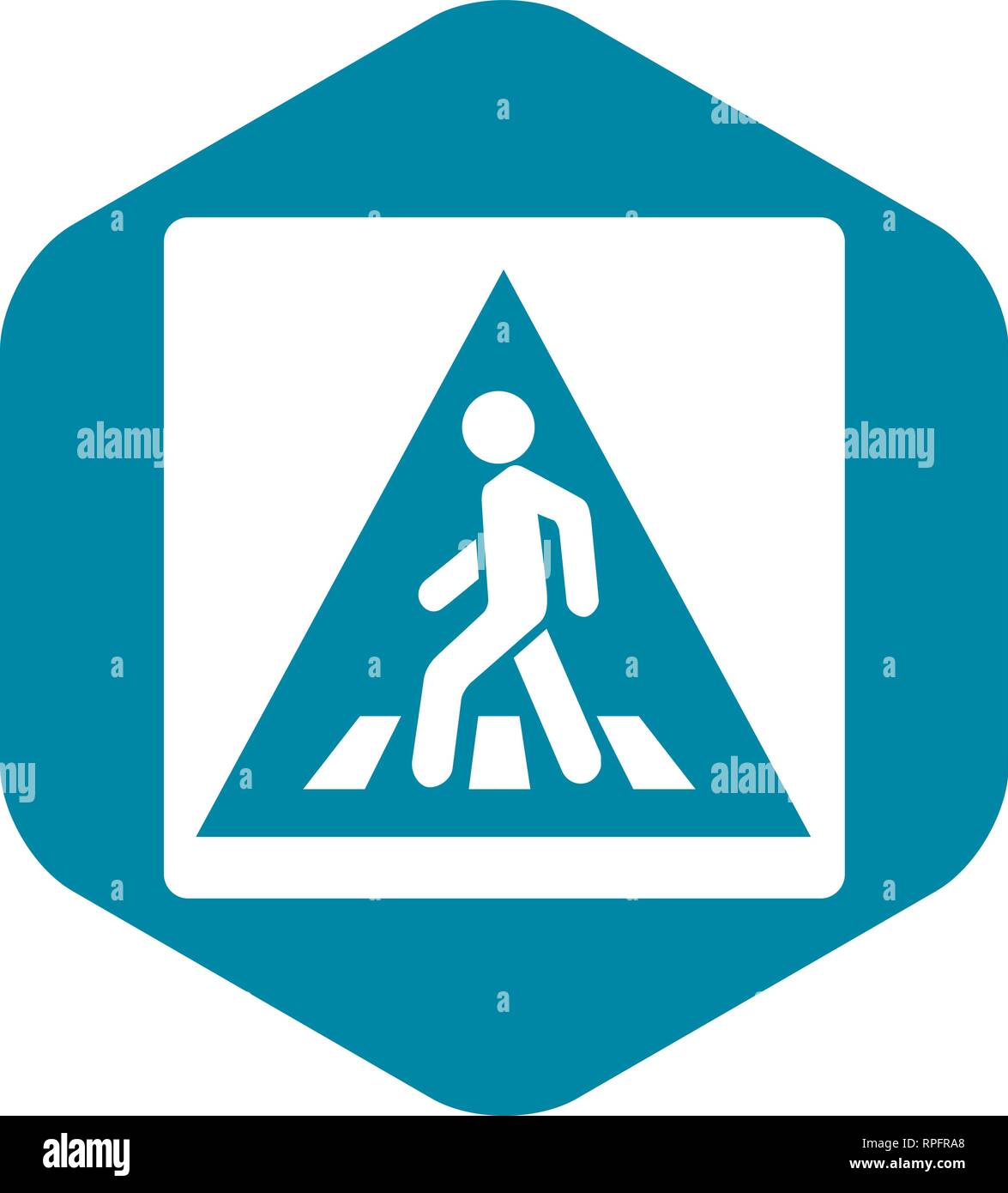 Pedestrian road sign icon, simple style Stock Vector Image & Art - Alamy