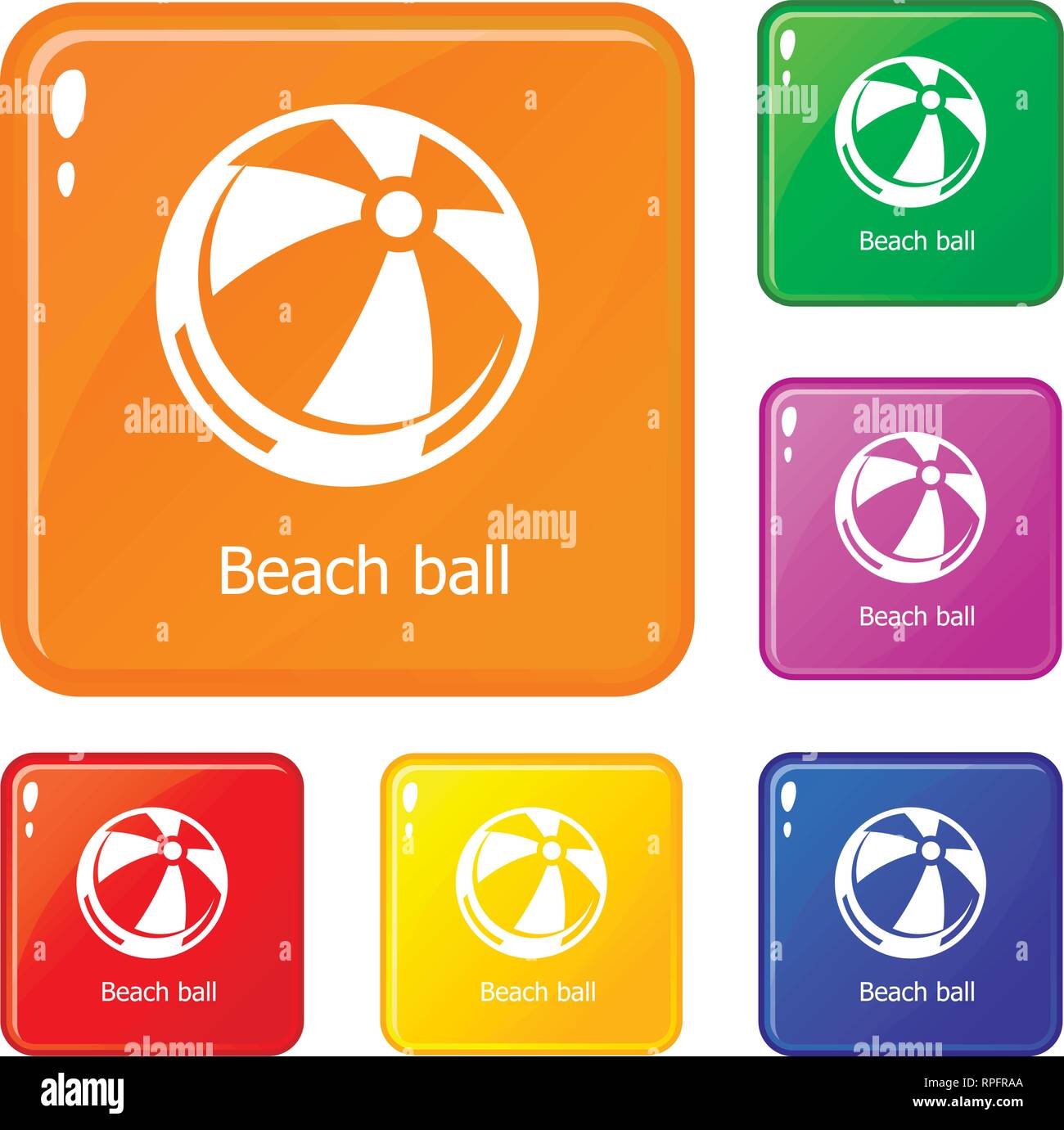 Beach ball icons set vector color Stock Vector Image & Art - Alamy