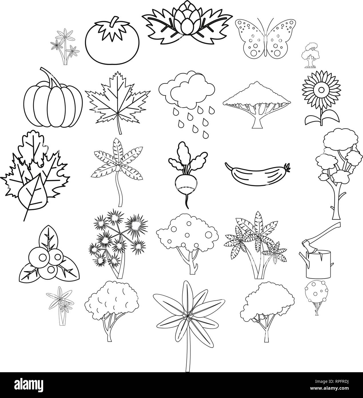 World of nature icons set, outline style Stock Vector Image & Art - Alamy
