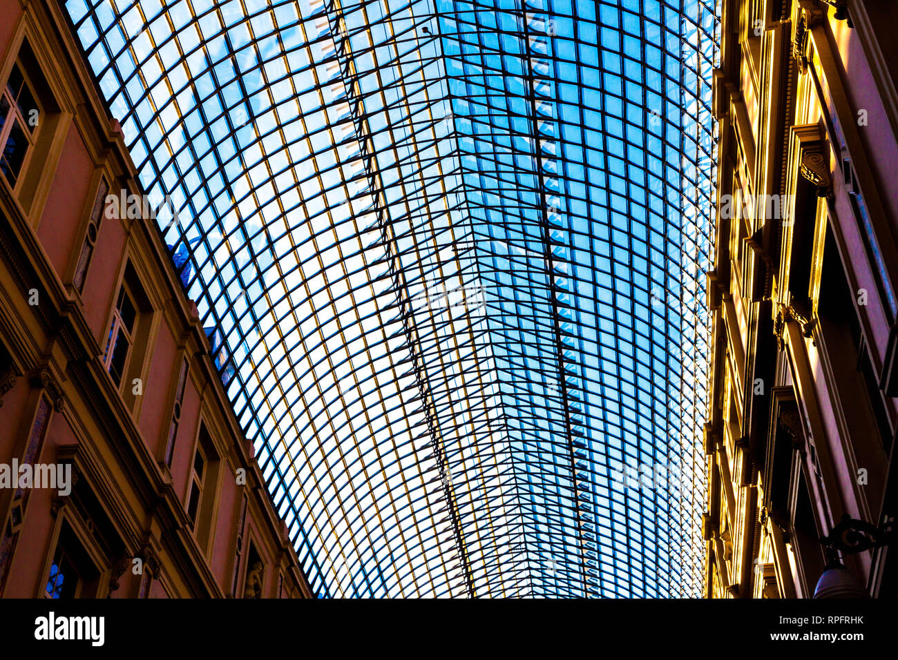 Ceiling made of glass. Transparent ceiling made of glass. Wired ceiling ...